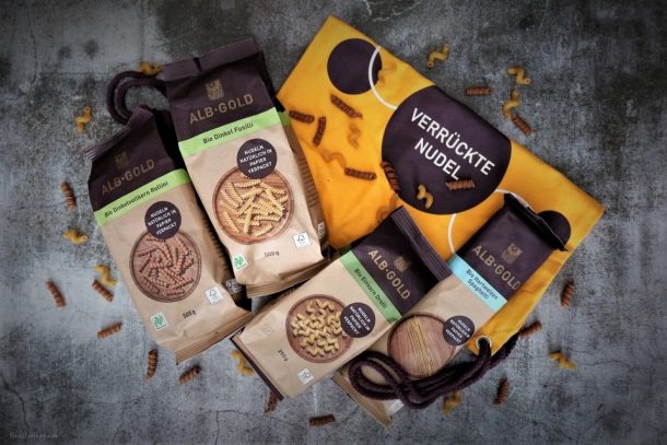 Tris di Pasta mit ALB-GOLD Nudeln, 3 Rezepte, vegan und plastikfrei
